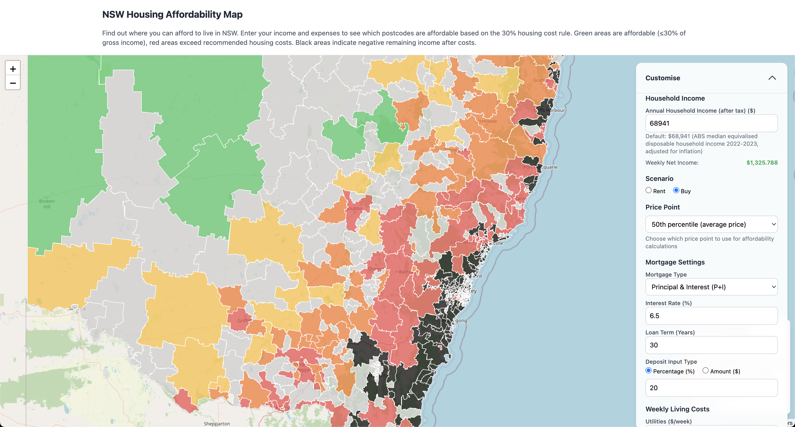 NSW Housing Affordability Map